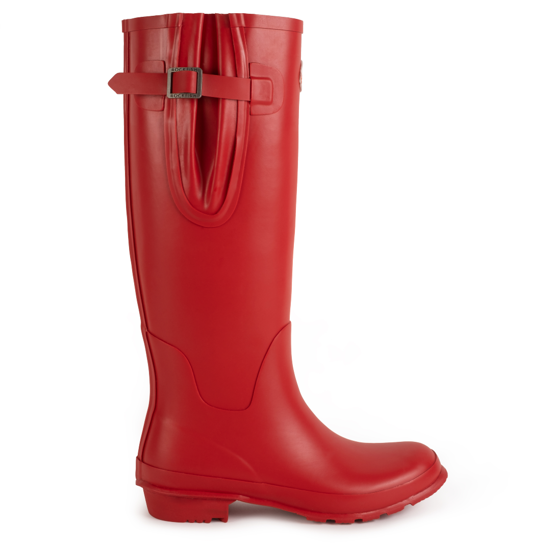 Red EVERYDAY Womens Wellies. Tall rubber adjustable welly boots ...