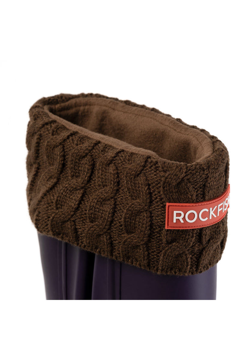 Cable knit cuff, tall boot socks. Wellington boot liners. Fleece socks ...